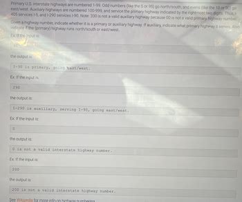 Answered Primary U S Interstate Highways Are Numbered 1 99 Odd