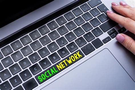 Hand Writing Sign Social Network Business Idea A Framework Of Individual Linked By Interan