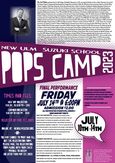 2023 Pops Camp Printable Registration Forms Available New Ulm Suzuki