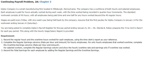 Solved Continuing Payroll Problem A Chapter Kipley Chegg