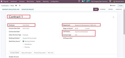 Contracts In Odoo Payroll App Odoo V Enterprise Edition Book