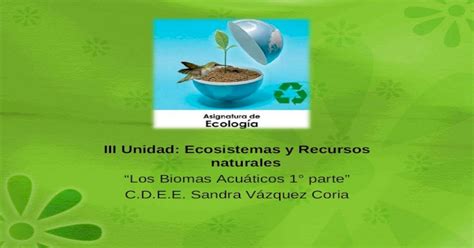 Iii Unidad Ecosistemas Y Recursos Naturales Los Biomas Acuáticos 1