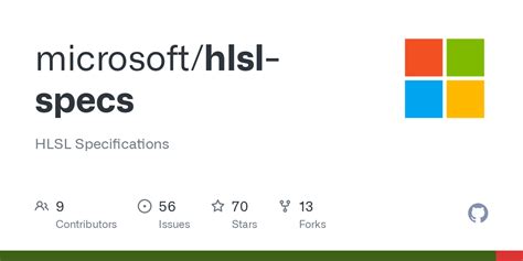 GitHub Microsoft Hlsl Specs HLSL Specifications