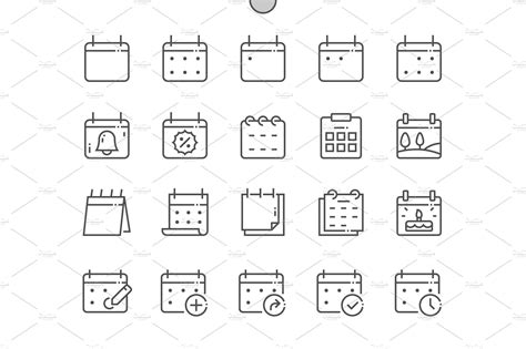 Calendar Line Icons Outline Icons ~ Creative Market