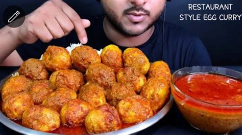 Restaurant Style Spicy Oily Egg Curry Eating With Basmati Rice BhukkhadBoy YouTube