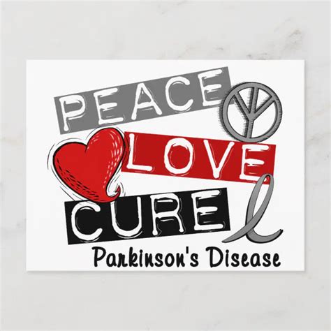 Peace Love Cure Parkinsons Disease Postcard Zazzle