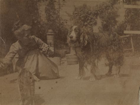 Thomas Eakins Susan Macdowell Eakins Crouching With Cat And Setter In