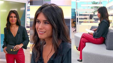 Émilie Tran Nguyen magnifique en pantalon en cuir pour le 1213 info le