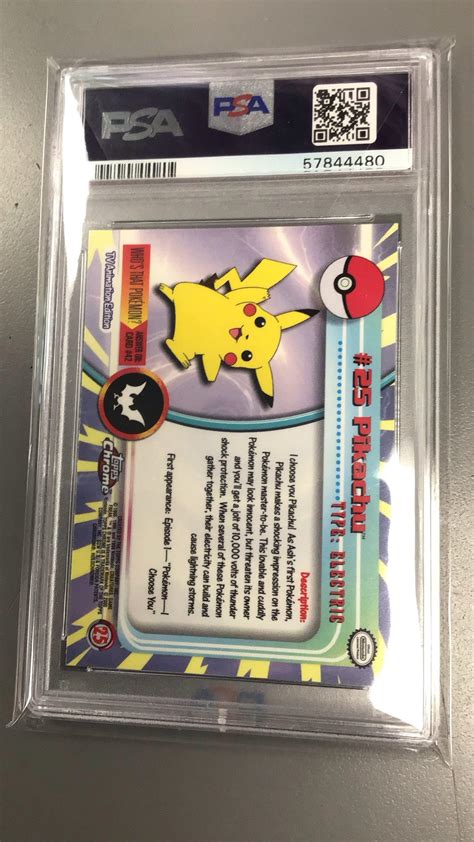 2000 Topps Chrome Pokemon Tv 25 Pikachu Psa 8 Gamestop