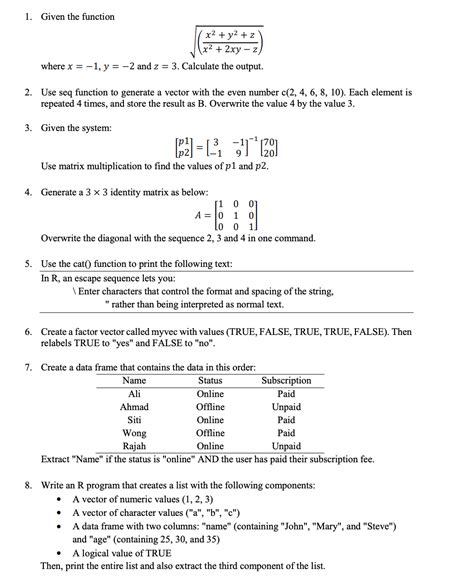 Solved Given The Functionx2y2zx22xy Z2where X 1y 2