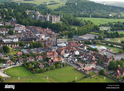 Arundel Castle Overlooking The Old Town Aerial View West Sussex