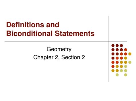 PPT Definitions And Biconditional Statements PowerPoint Presentation