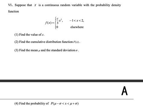 Solved Vi Suppose That X Is A Continuous Random Variable