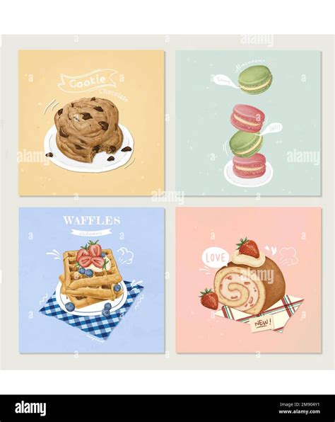 Hand Drawn Dessert Collection Vector Stock Vector Image And Art Alamy