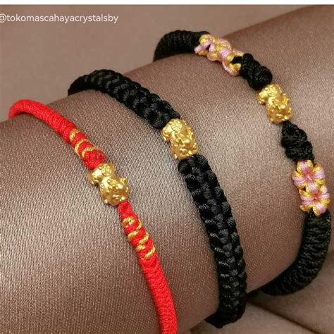 Jual Gelang Tali Emas Charm Baby Dragon Naga Wawa Emas Asli 24k HK