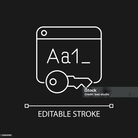 暗いテーマのための文字と数字のパスワード白い線形アイコン アイコンのベクターアート素材や画像を多数ご用意 アイコン アクセスしやすい
