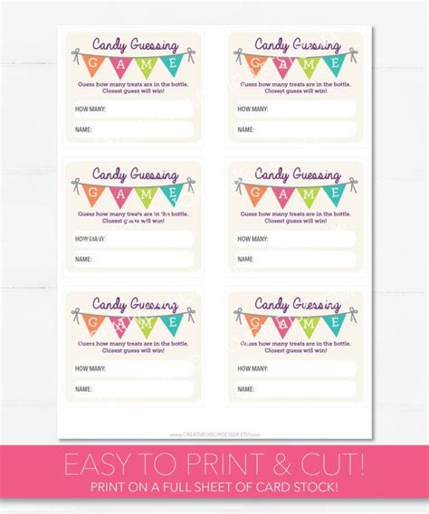 Jelly Bean Guessing Game Free Printable Printable And Enjoyable Learning