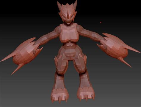 Female Flamedramon Low Poly Topology 3d Modeling And Art Amino