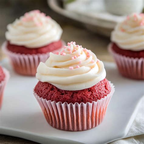 Pink Velvet Cupcakes With Cream Cheese Frosting