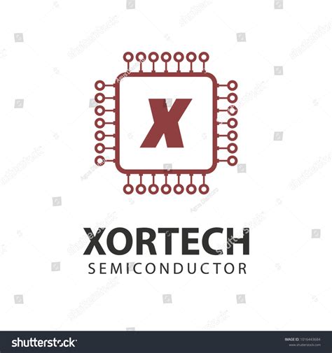 Microchip Line Icon Logo Cpu Central Stock Vector Royalty Free