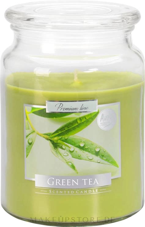Bispol Premium Line Aura Green Tea Premium Duftkerze Im Glas Gr Ner