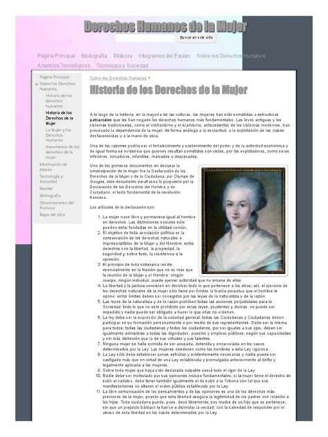Historia De Los Derechos De La Mujer Derechos Humanos De La Mujer