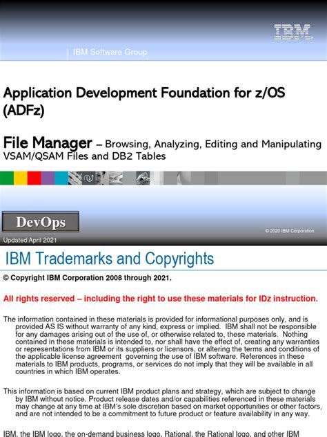 Idz Workbench File Manager V121 Pdf Ibm Db2 Page Layout