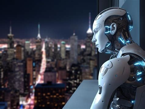 Premium Ai Image 3d Humanoid Robot In Industrial Setting