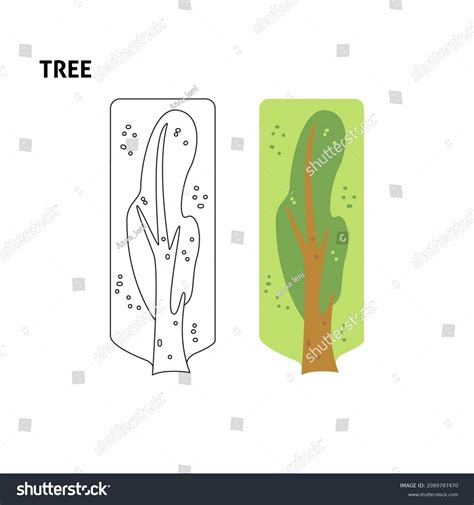 Tree Line Coloring Book Vector Illustration Stock Vector Royalty Free Shutterstock