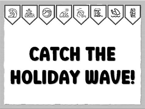 Catch The Holiday Wave Wave Bulletin Board Kit Ready To Print Wave