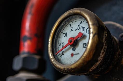 Premium Photo Close Up Of A Pressure Gauge On A Pipe Pressure Gauge