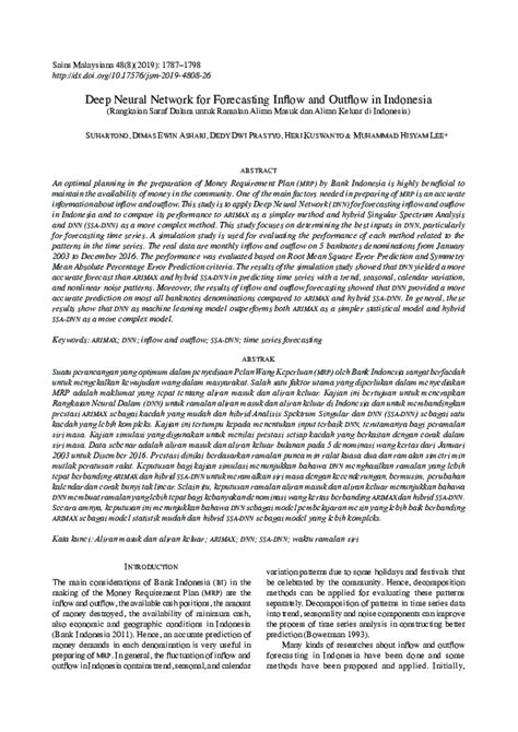 Pdf Deep Neural Network For Forecasting Inflow And Outflow In