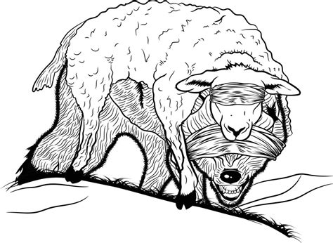 Fox Sheep Black And White Vector Graphic Illustration Vector Art At Vecteezy