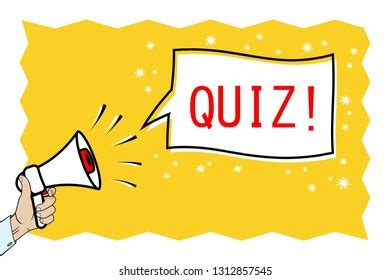 Quiz Speech Bubble Male Hand Holding Stock Vector Royalty Free
