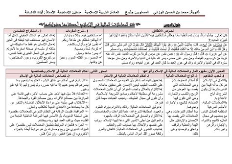 جذاذة درس فقه المعاملات المعاملات المالية في الإسلام أحكامها وضوابطها