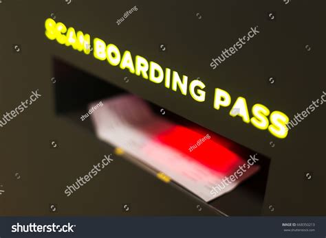 Scan Boarding Pass Modern Airport Stock Photo 668350213 Shutterstock