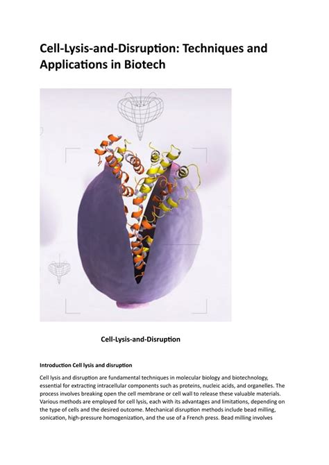 Ppt Cell Lysis And Disruptiontechniques And Applications In Biotechnology Powerpoint