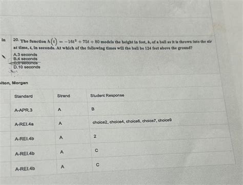 [answered] In 20 The Function H T 16t 75t 80 Models The Height In Feet Kunduz