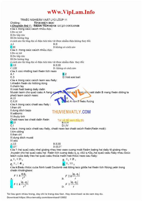 pdf Tuyển tập bài tập vật lí đại cương Thư Viện Vật Lý