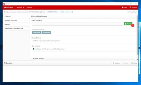 Programming With Uniflash Matter Documentation