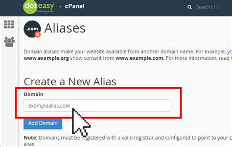 Creating A Domain Alias Doteasy Web Hosting