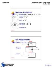 Module Verilog Hdl And Fpgas Lecture Slides Slides Verilog And Vhdl Docsity