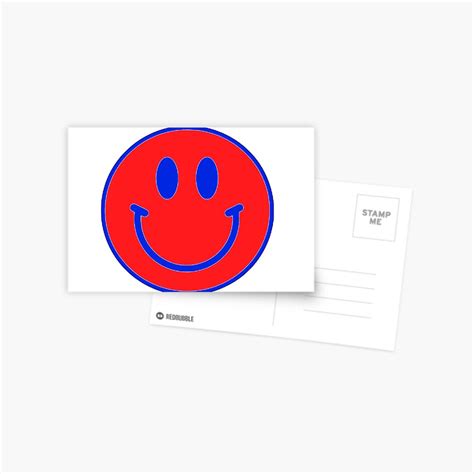 Red And Blue Smiley Face Sticker For Sale By Rcassway03 Redbubble