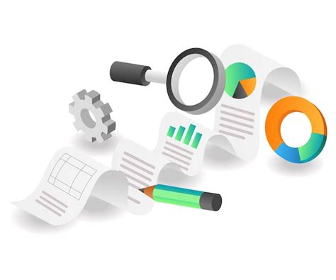 Premium Vector Flat Isometric Concept Illustration Data Analysis