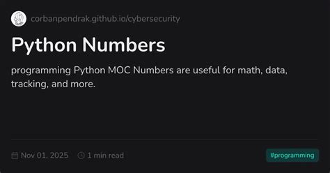 Python Numbers