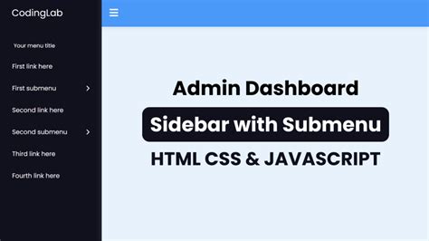 Top 15 Sidebar Menu Templates In HTML CSS JavaScript