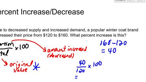 Percent Increase And Decrease Video Youtube