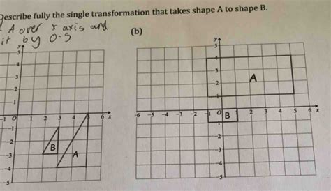 Solved Describe Fully The Single Transformation That Takes Shape A To Shape B 1 [math]