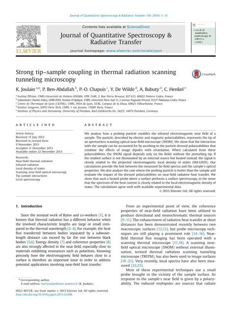 pdf strong tip sample coupling in thermal radiation scanning