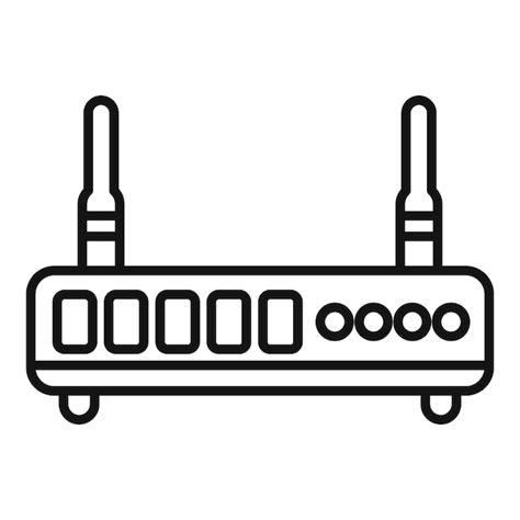 Premium Vector Black Router Providing Wireless Internet Access With Two Antennas
